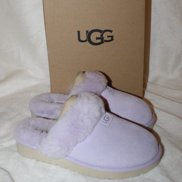 UGG | Shoes | Nib Ugg Womens Suede Shearling Lined Slip On Slippers ...